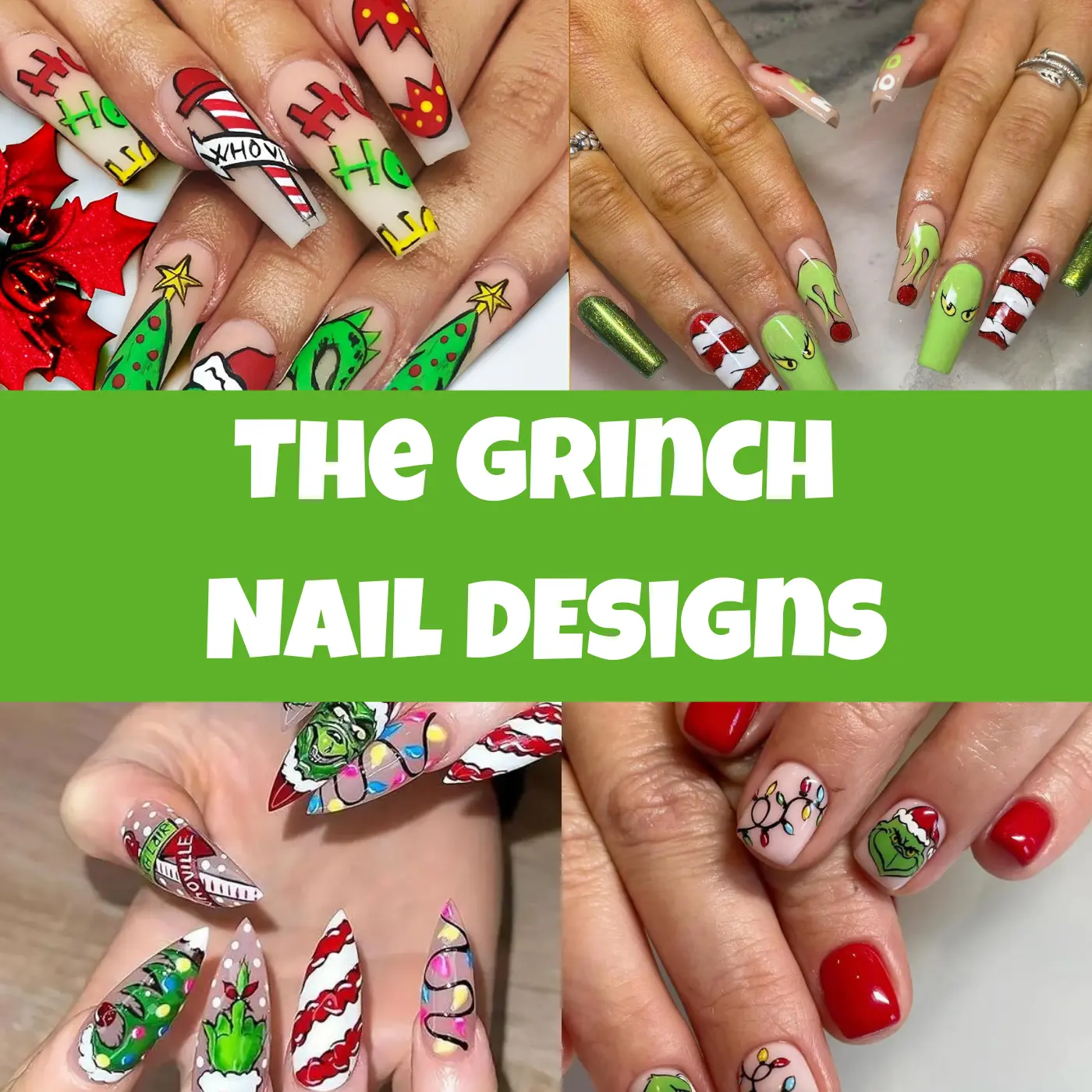 25 Cute Grinch Nails for Christmas - Very Easy Makeup